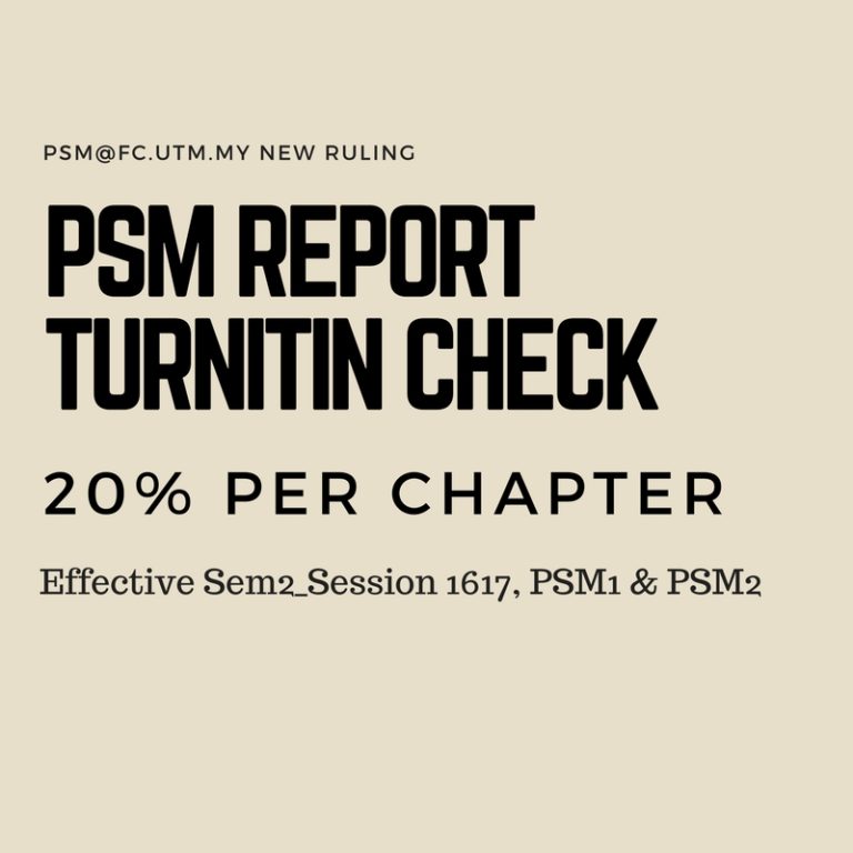 PSM 1 | Projek Sarjana Muda (PSM)